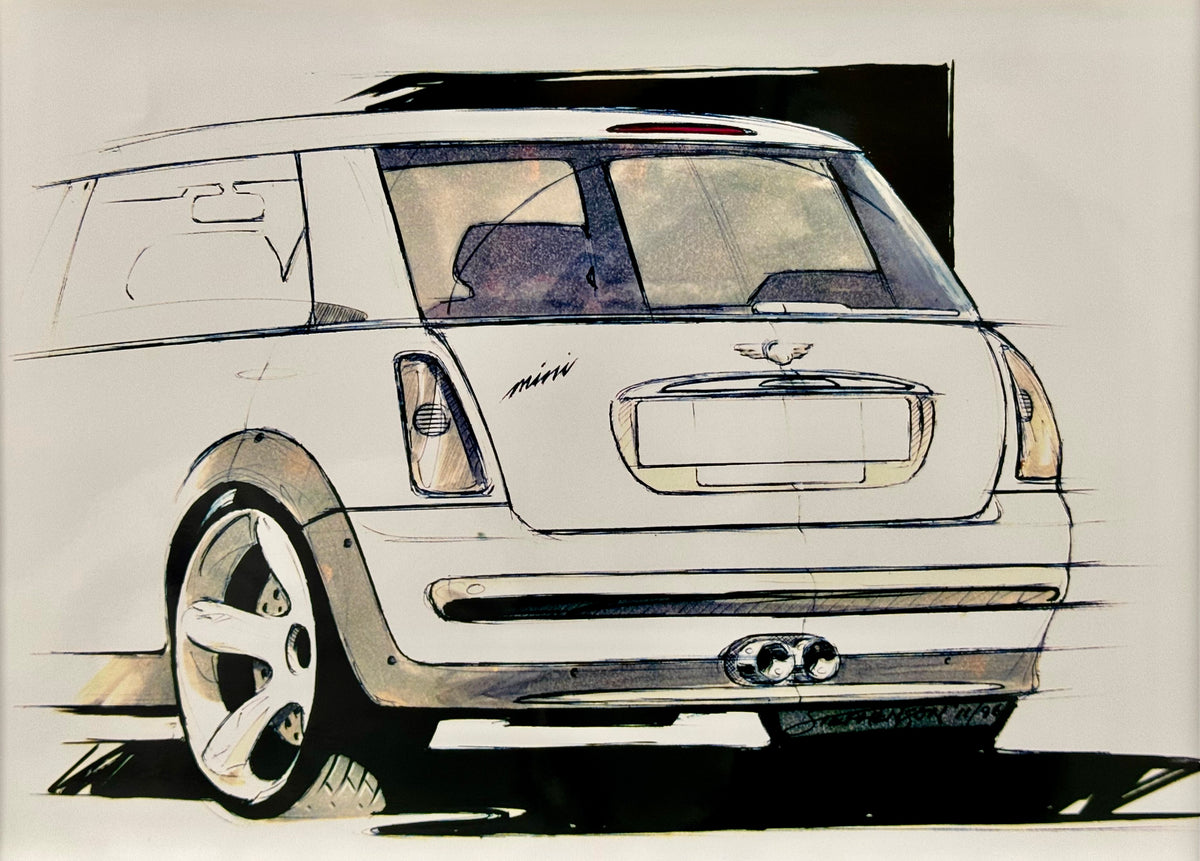 Frank Stephenson Mini rear view sketch 1996 – BMW CCA Foundation